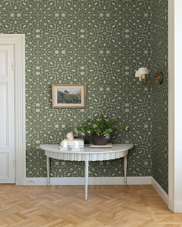 4153-82008 - No 1 Holland Park Green Floral Wallpaper - by A-Street Prints 4153-82008 - No 1 Holland Park Green Floral Wallpaper - by A-Street Prints