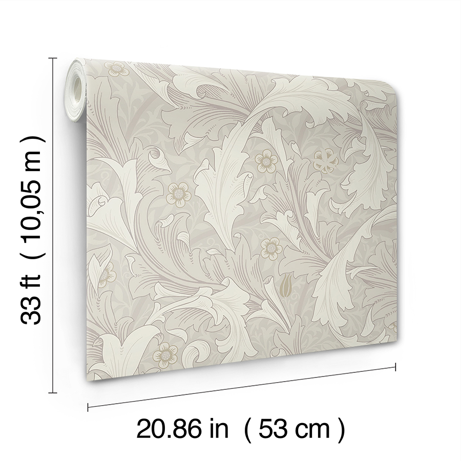 4153-82011 - Granville White Leafy Vine Wallpaper - by A-Street Prints