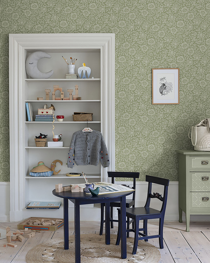 4153-82041 - Mallow Green Floral Vine Wallpaper - by A-Street Prints 4153-82041 - Mallow Green Floral Vine Wallpaper - by A-Street Prints