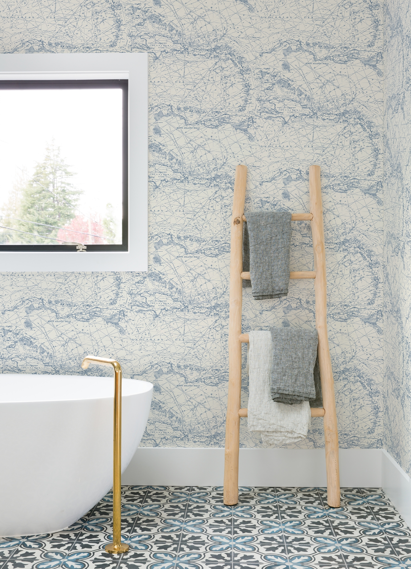 York Wallcoverings. 4071-71056 - Charts Navy Nautical Chart Wallpaper ...