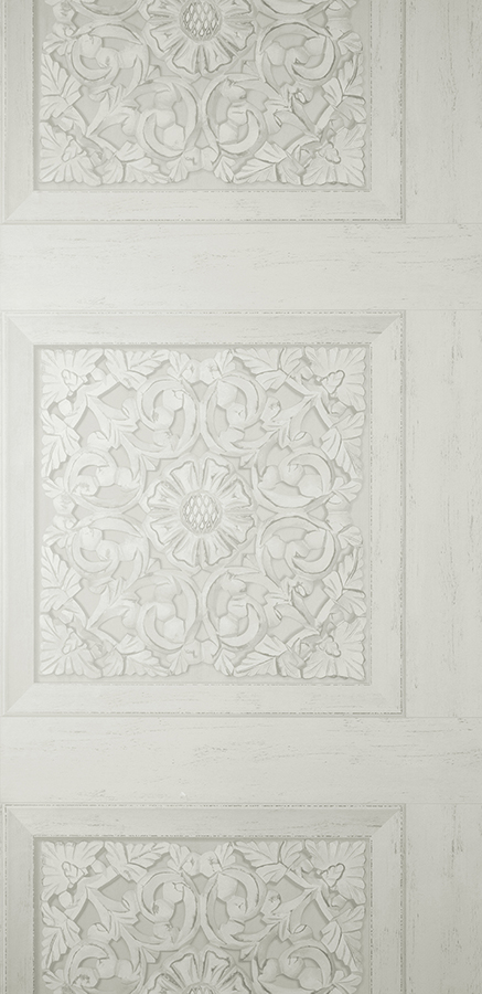 FD43275 - Albie Dove Carved Panel Wallpaper - by Fine Décor