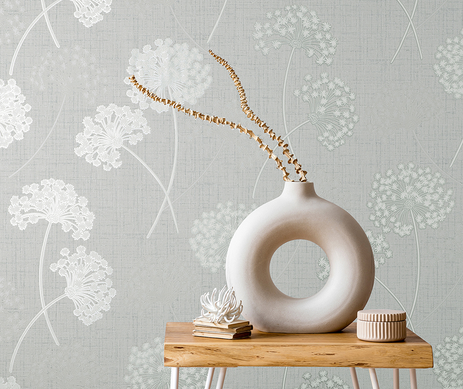Fd43284 Grace Grey Floral Wallpaper By Fine Décor