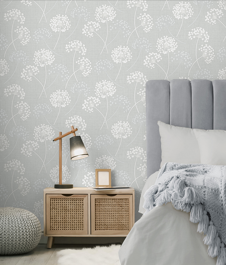 Fd43284 Grace Grey Floral Wallpaper By Fine Décor