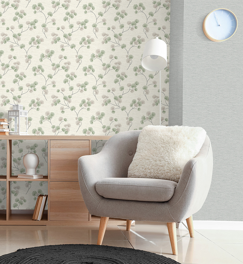 FD43310 - Kira Green Trail Wallpaper - by Fine Décor