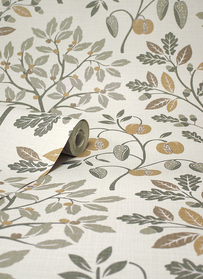 M1760 - Rowan Natural Autumn Trees Wallpaper - by Fine Décor