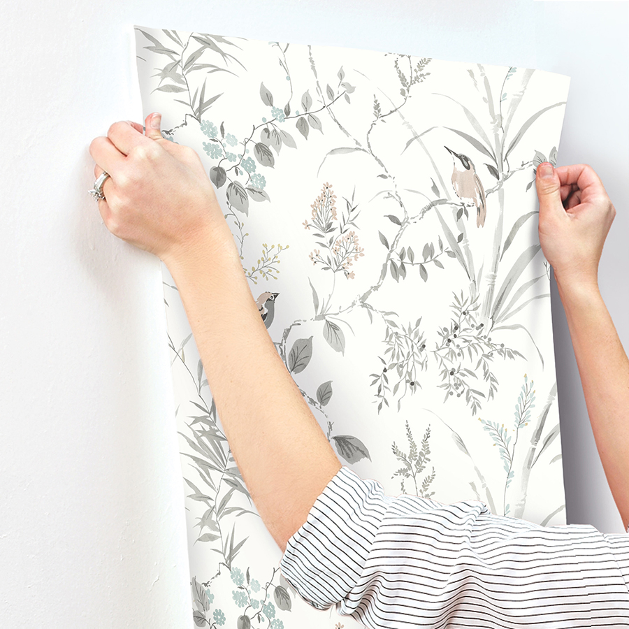 4134-26991 - Imperial Garden Neutral Botanical Wallpaper - by Chesapeake