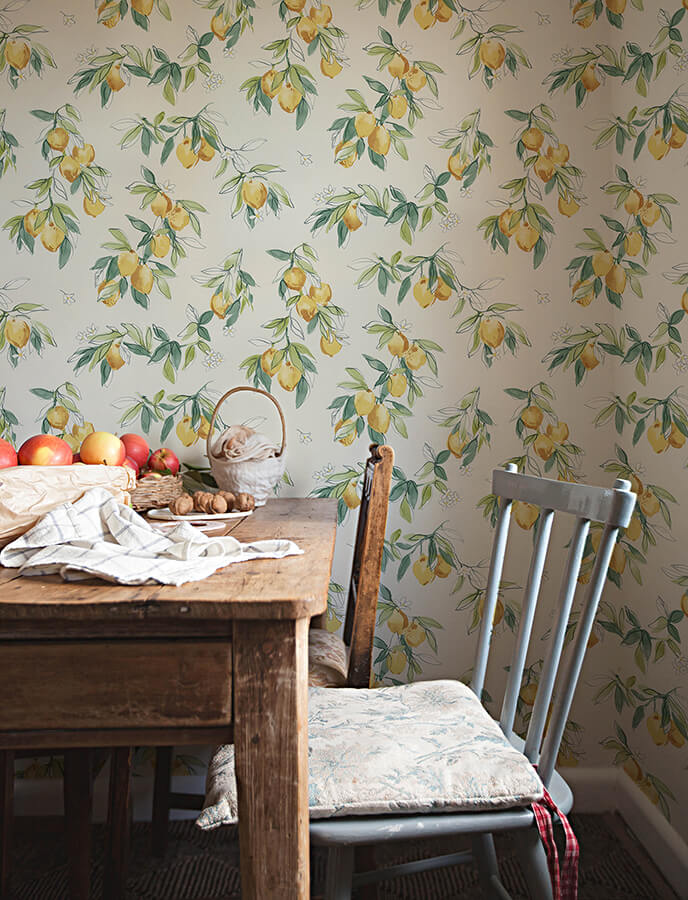 York Wallcoverings. 4134-72510 - Lemonade Yellow Citrus Wallpaper - by ...