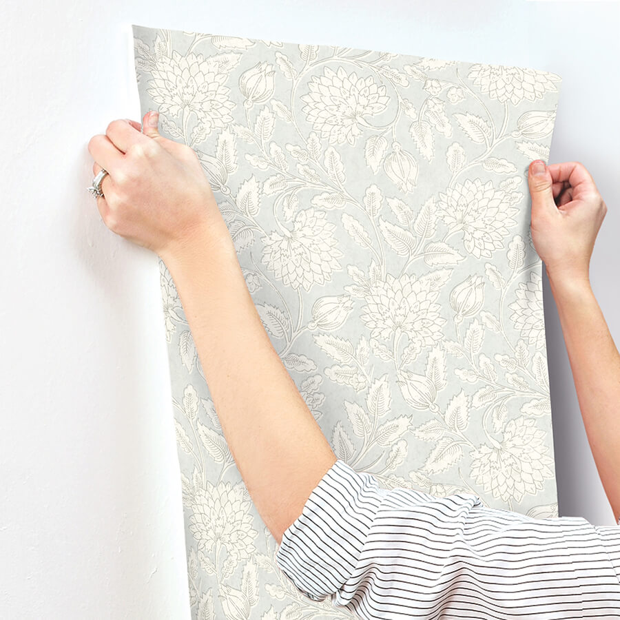 4134-72539 - Vadouvan Light Blue Jacobean Trail Wallpaper - by Chesapeake