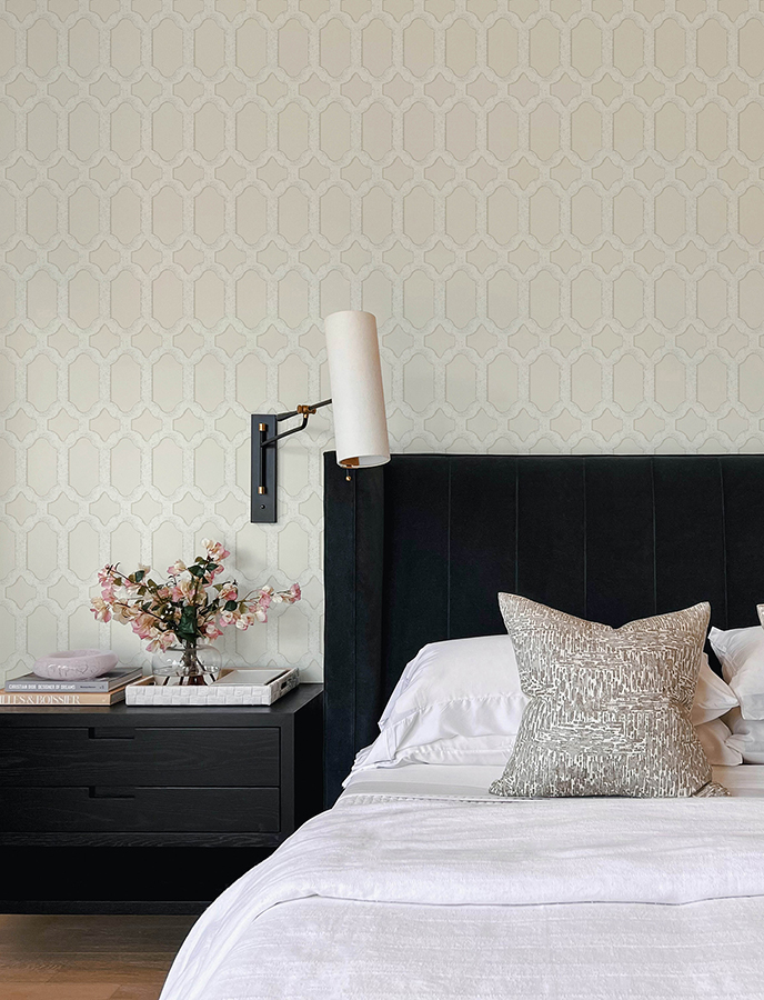 4134-72541 - Chervil Cream Trellis Wallpaper - by Chesapeake