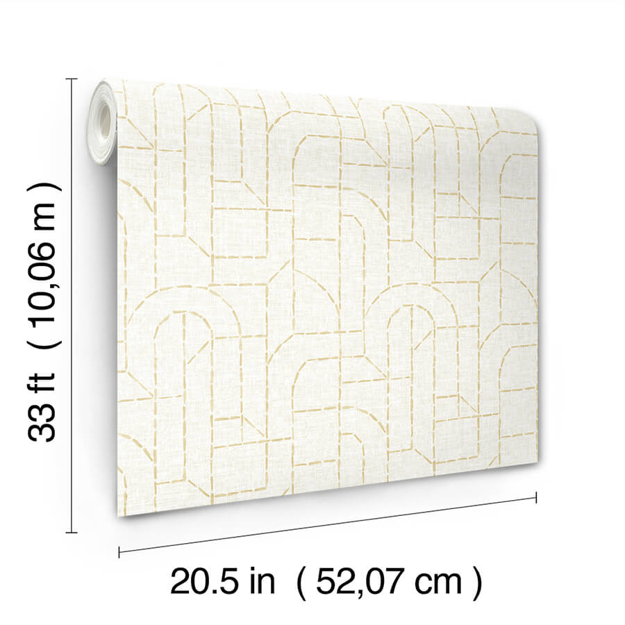 4146-27219 - Integrity Yellow Arched Outlines Wallpaper - by A-Street ...