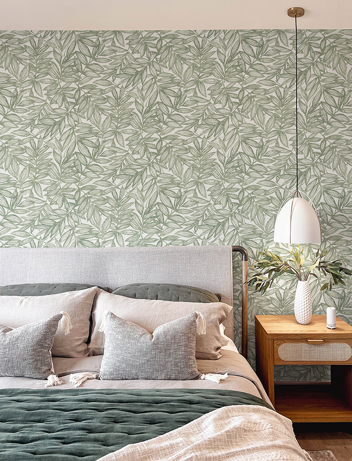 4146-27231 - Rhythmic Sage Leaf Wallpaper - by A-Street Prints