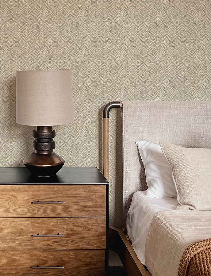 4146-27252 - Gallivant Neutral Woven Geometric Wallpaper - by A-Street ...