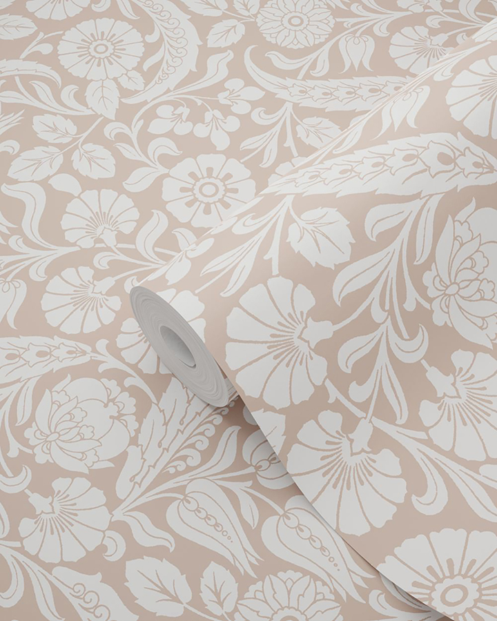 DD139330 - Cordelia Pink Baroque Blooms Wallpaper - by ESTA Home