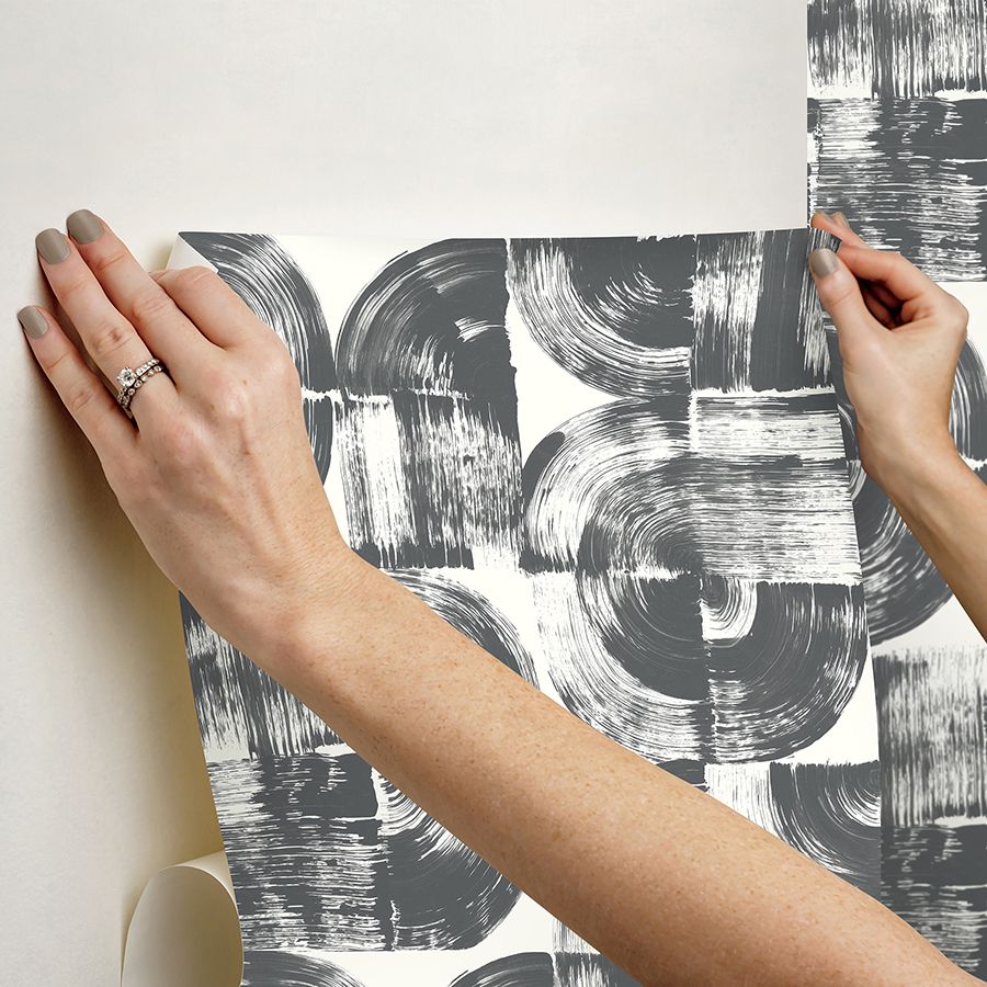 NUS6215 - Elias Black Peel and Stick Wallpaper - by NuWallpaper