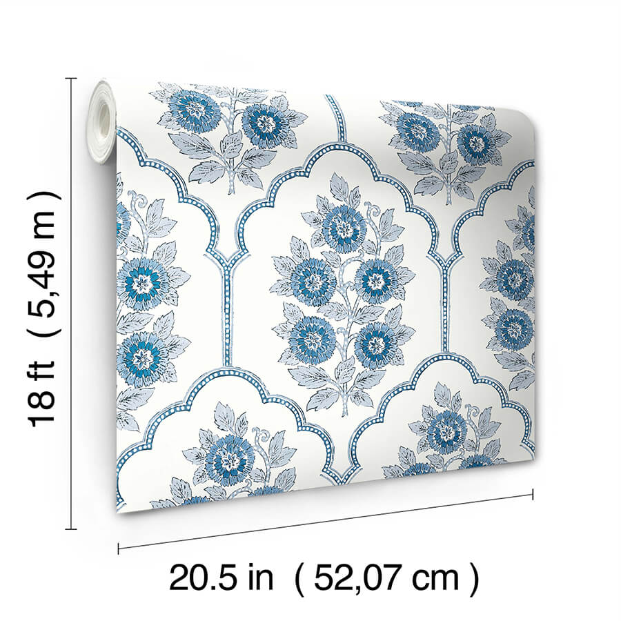 SSS6315 - Floral Bazaar Delft Blue Peel and Stick Wallpaper - by ...
