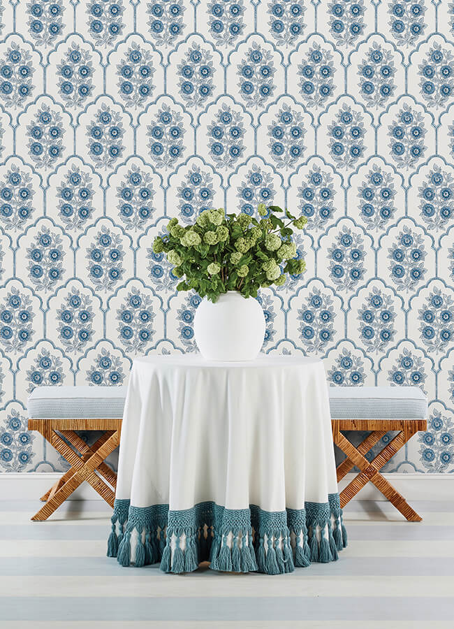 SSS6315 - Floral Bazaar Delft Blue Peel and Stick Wallpaper - by ...