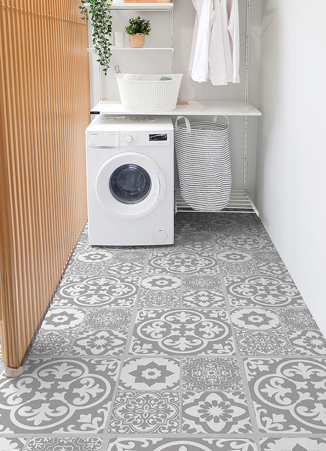 FP6165 - Valencia Grey Peel and Stick Floor Tiles - by FloorPops