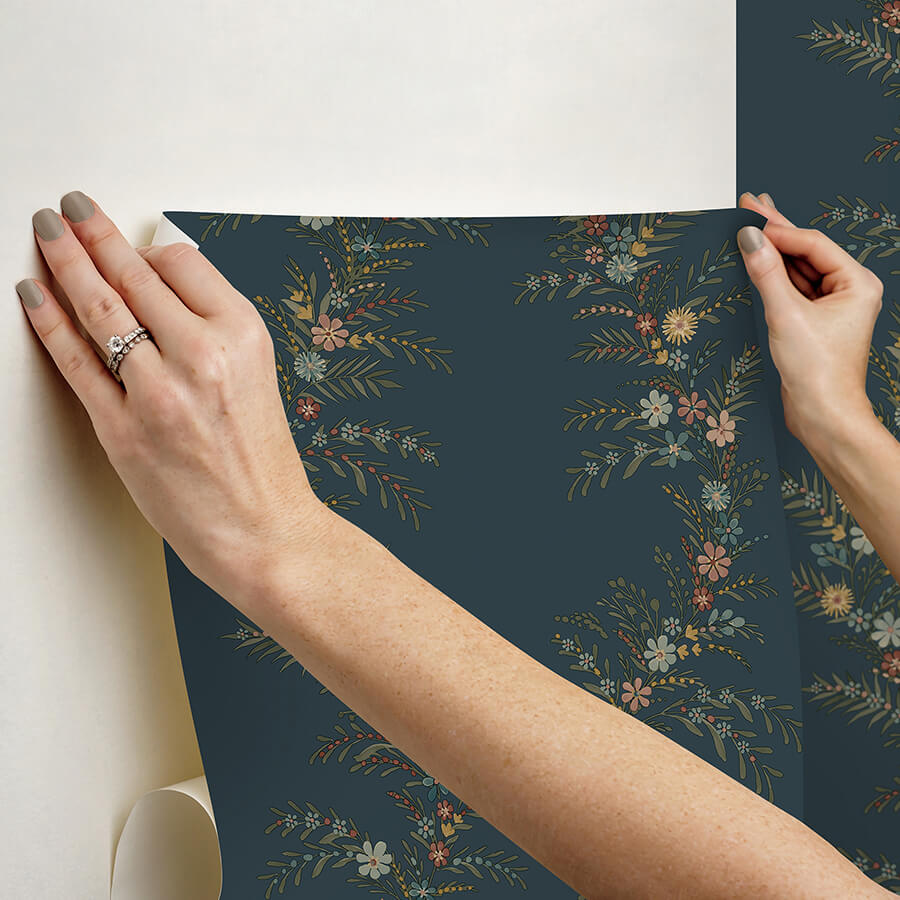 CJS6324 - Posy Midnight Peel and Stick Wallpaper - by Chris Loves Julia ...