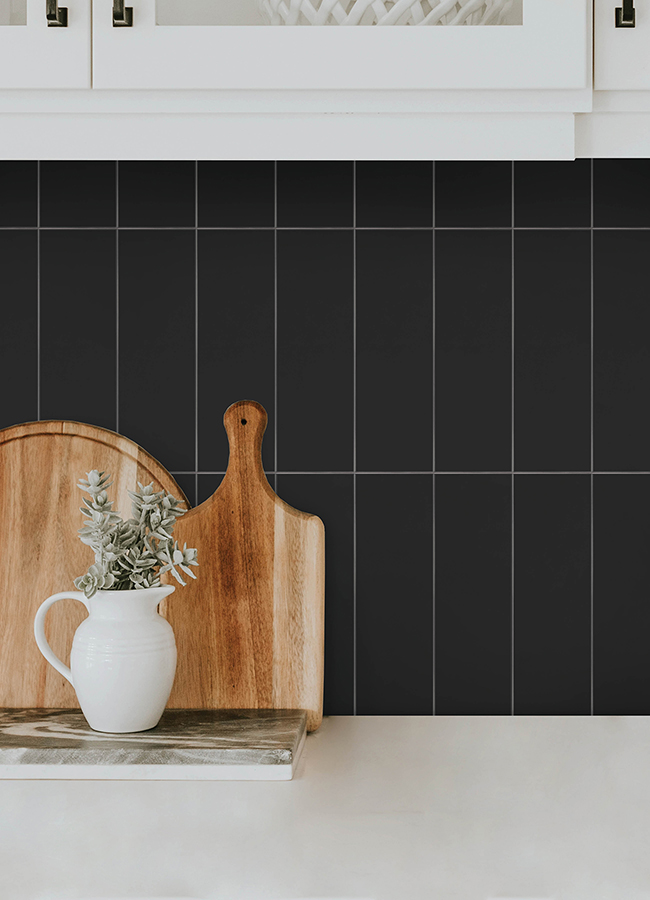 WPWT6245 - Subway Black Peel & Stick Luxury Wall Tiles - by WallPops