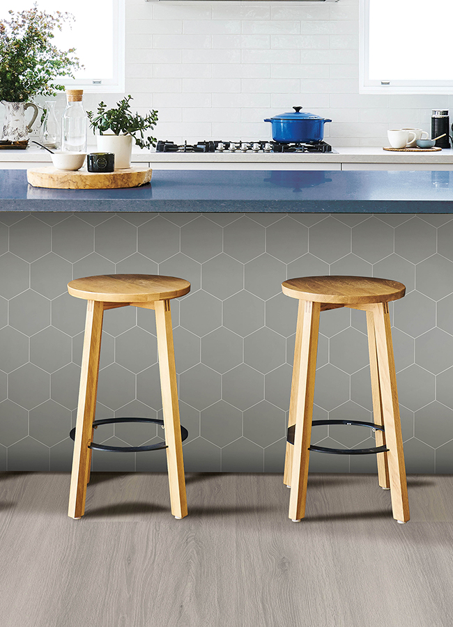 WPWT6247 - Hexagon Grey Peel & Stick Luxury Wall Tiles - by WallPops