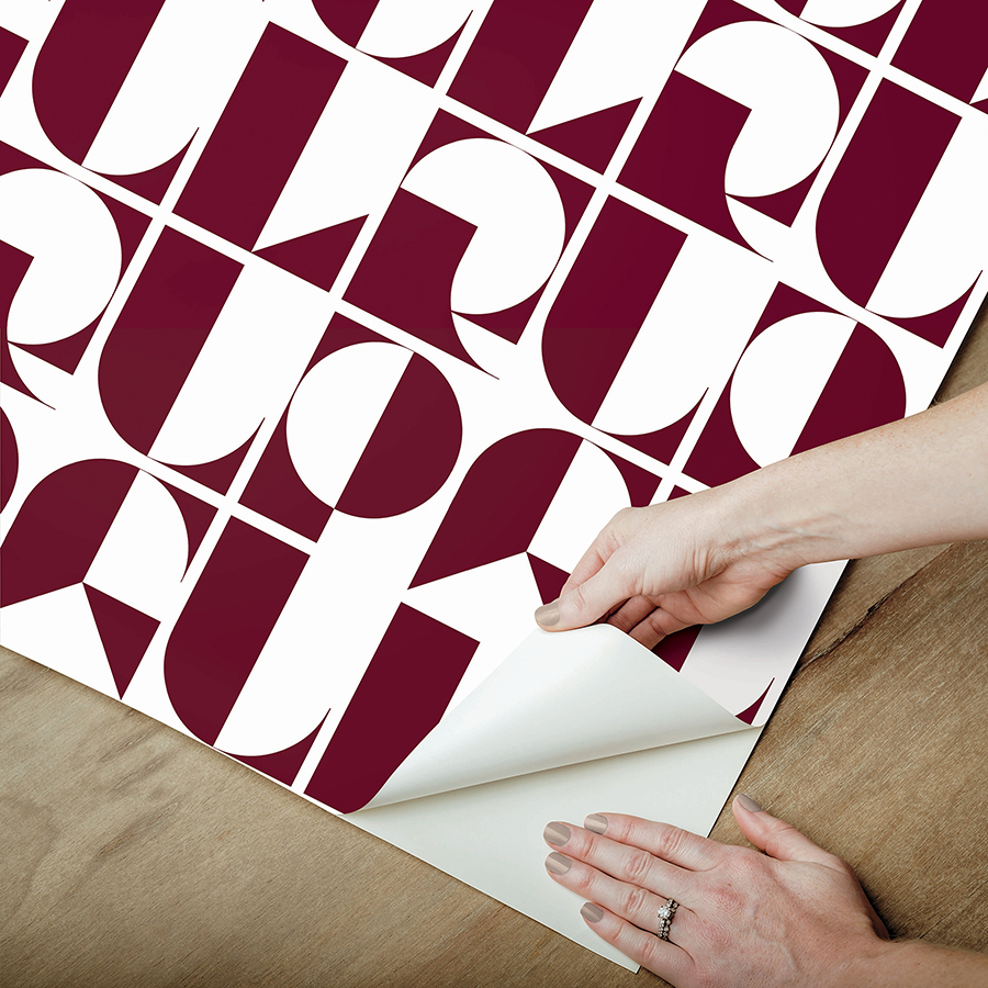 RPS6304 - RuDeco Oxblood Red Peel and Stick Wallpaper - by WallPops x ...