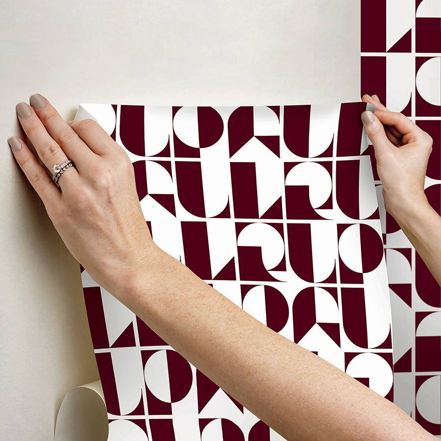 RPS6304 - RuDeco Oxblood Red Peel and Stick Wallpaper - by WallPops x ...