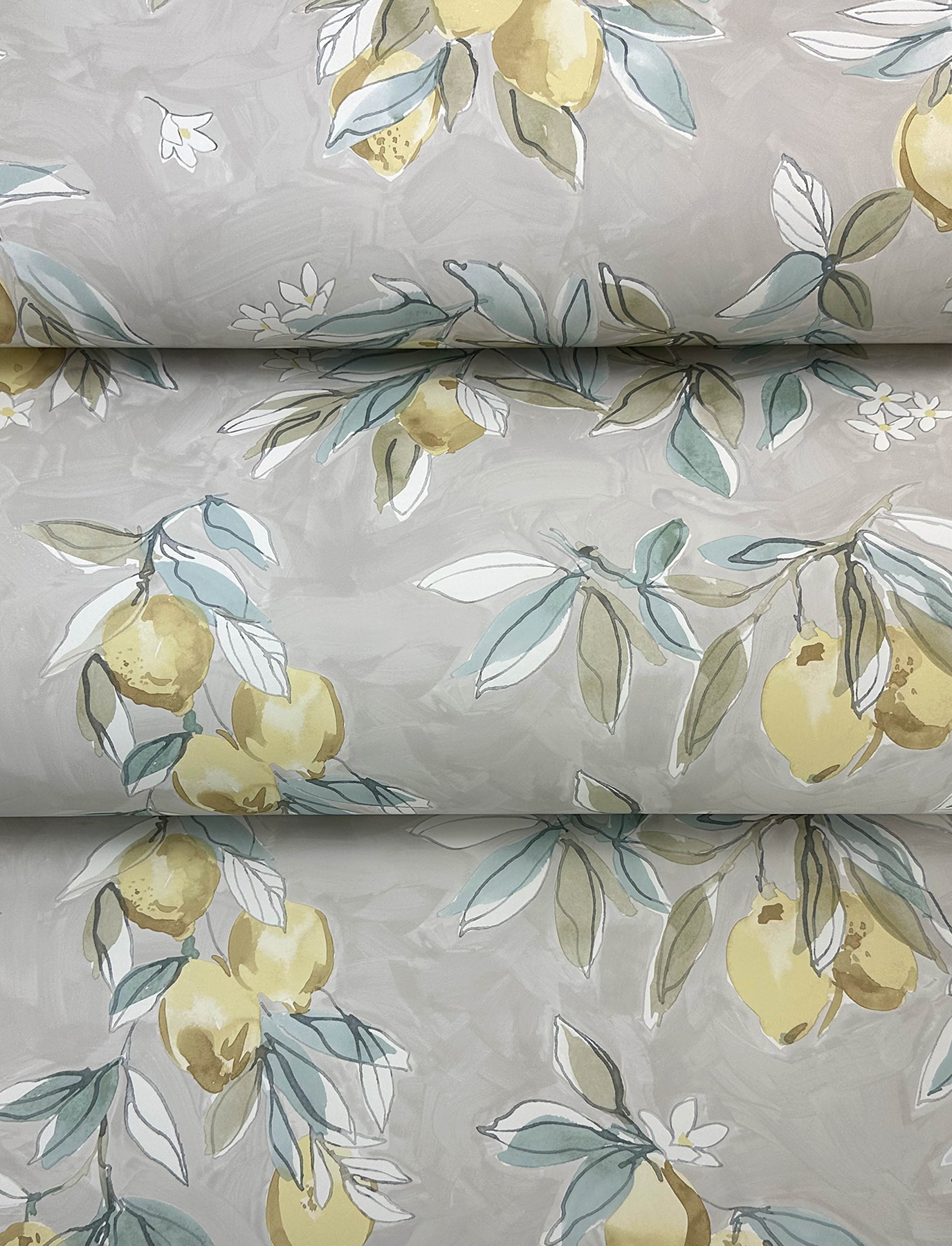4134-72507 - Lemonade Charcoal Citrus Wallpaper - by Chesapeake