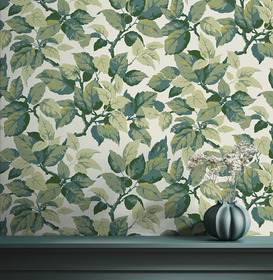 4164-M1804 - Canopy Green Leaf Wallpaper - by Advantage