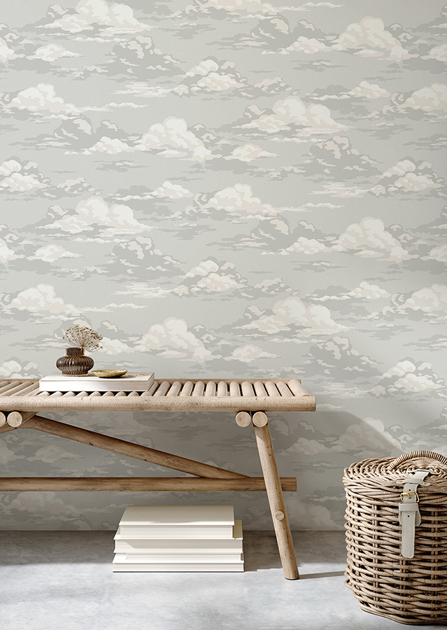 4164-M1810 - Cumulus Grey Clouds Wallpaper - by Advantage