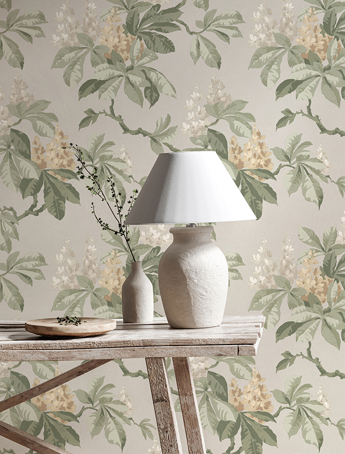 4164-M1821 - Chestnut Grey Floral Wallpaper - by Advantage