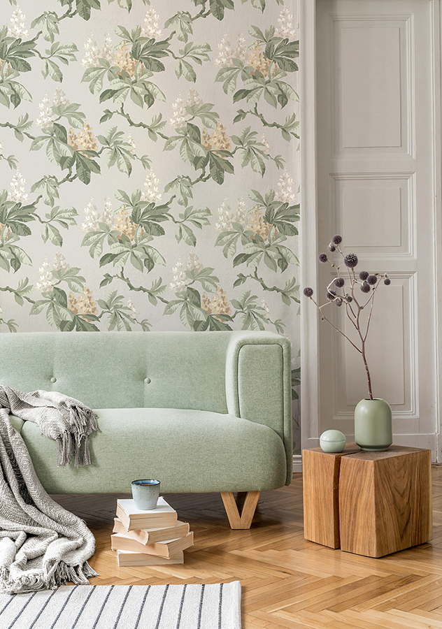 4164-M1821 - Chestnut Grey Floral Wallpaper - by Advantage