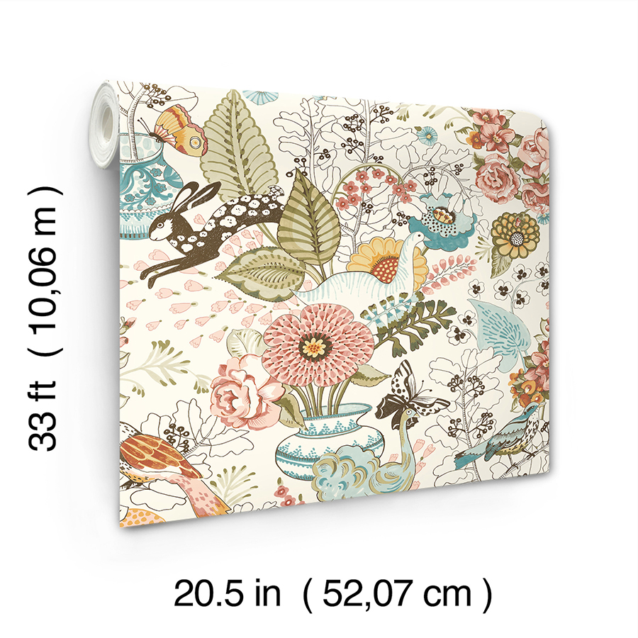 4135-12802 - Whimsy Pink Fauna Wallpaper - by A-Street Prints