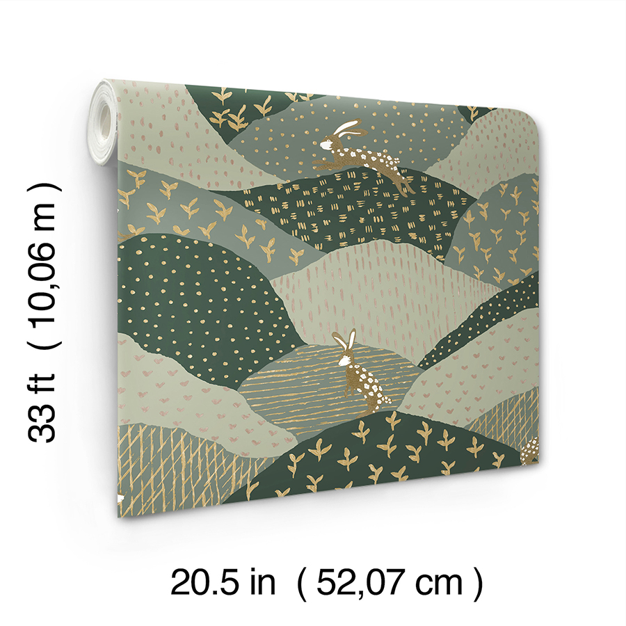 4135-27299 - Peter Green Rabbit Fields Wallpaper - by A-Street Prints