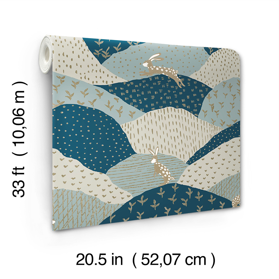 4135-27300 - Peter Blue Rabbit Fields Wallpaper - by A-Street Prints