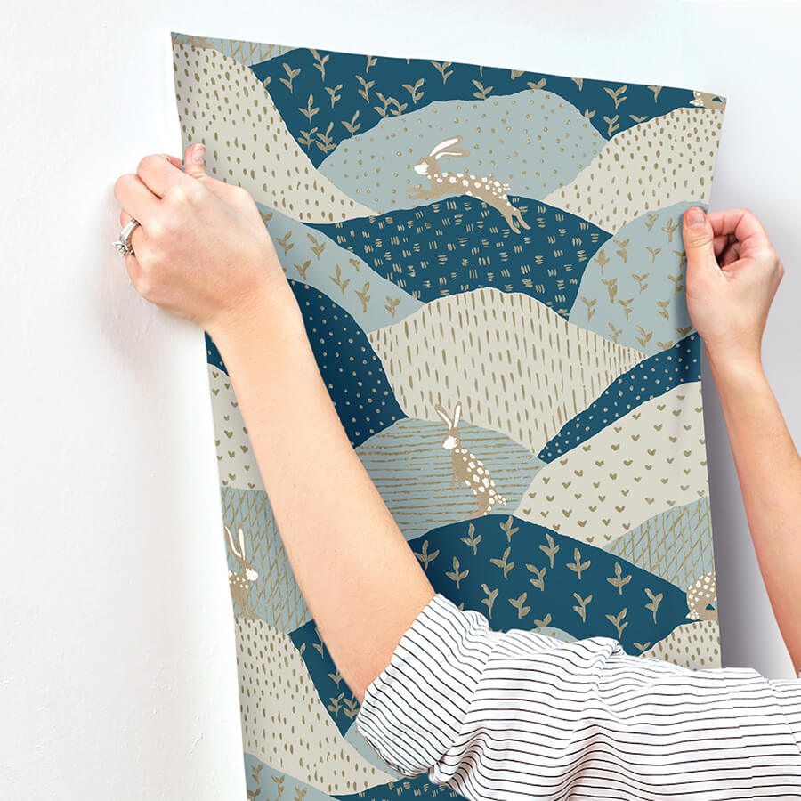 4135-27300 - Peter Blue Rabbit Fields Wallpaper - by A-Street Prints