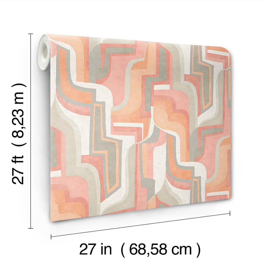 4135-72701 - Tulum Coral Surreal Shapes Wallpaper - by A-Street Prints