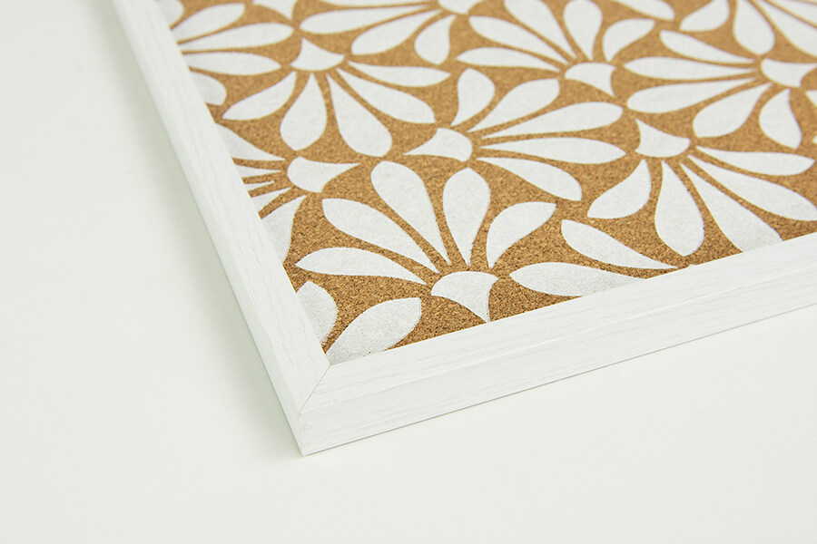 HB6278 - Abstract Floral White Printed Cork Board - by WallPops