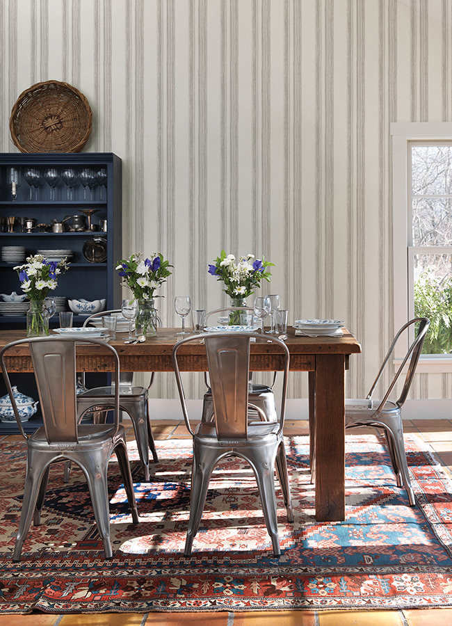 4142-72602 - Loom Spun Grey Wallpaper - by Chesapeake