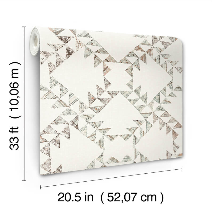 York Wallcoverings. 4142-72631 - Scrap Quilt Light Brown Wallpaper - by ...