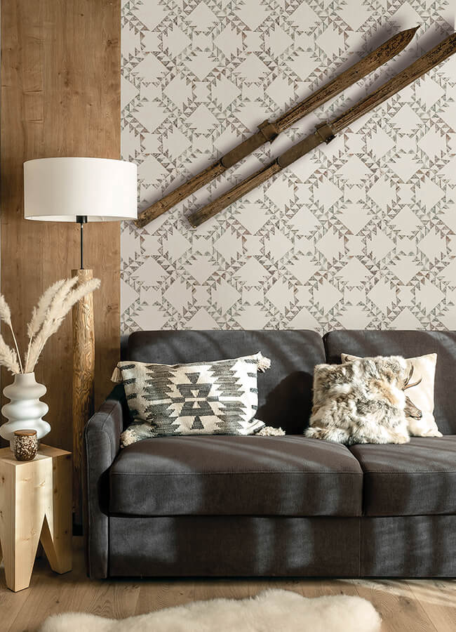 York Wallcoverings. 4142-72631 - Scrap Quilt Light Brown Wallpaper - by ...