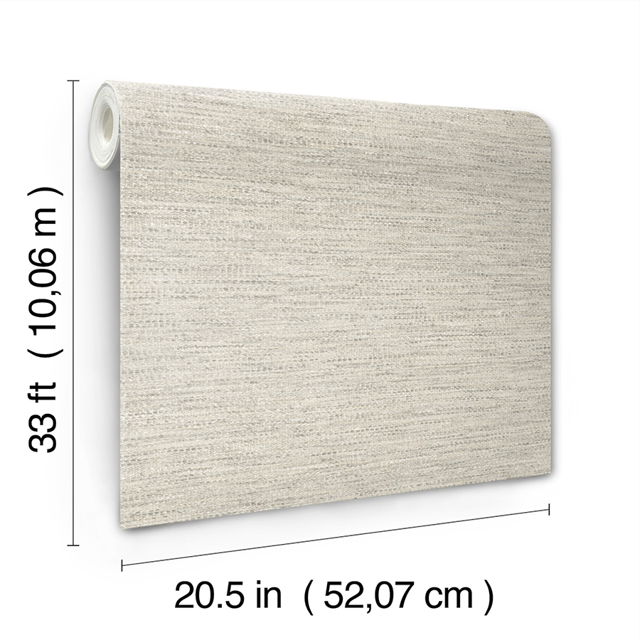 4142-72648 - Wool Texture Pewter Wallpaper - by Chesapeake