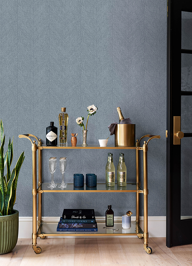 4155-27319 - Kallam Light Blue Chevron Wallpaper - by A-Street Prints