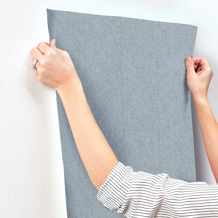 4155-27319 - Kallam Light Blue Chevron Wallpaper - by A-Street Prints