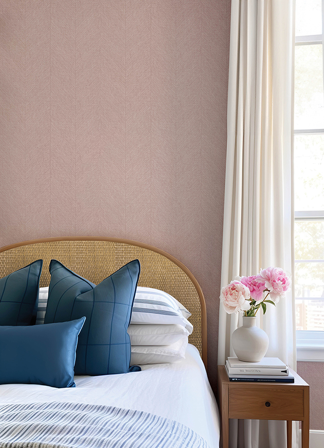 York Wallcoverings. 4155-27320 - Kallam Pink Chevron Wallpaper - by A ...