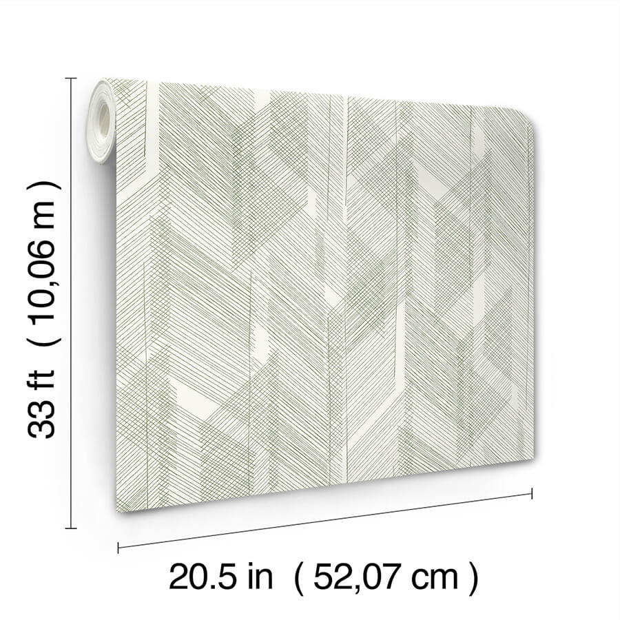 4155-27335 - Bryant Evergreen Crosshatch Wallpaper - by A-Street Prints