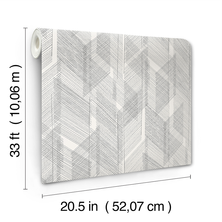 4155-27336 - Bryant Black Crosshatch Wallpaper - by A-Street Prints