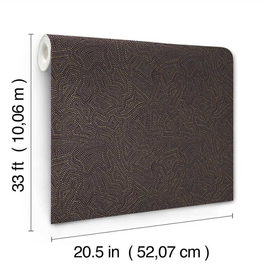 York Wallcoverings. 4155-27346 - Hollenback Black Dotted Abstract ...