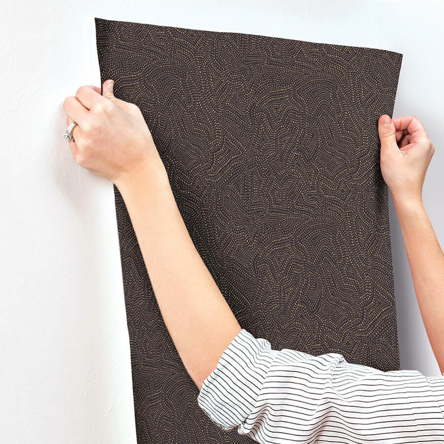 4155-27346 - Hollenback Black Dotted Abstract Wallpaper - by A-Street ...