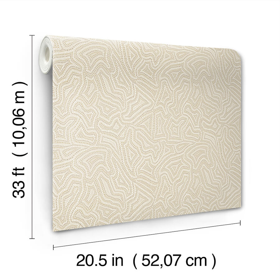 4155-27347 - Hollenback Gold Dotted Abstract Wallpaper - by A-Street Prints