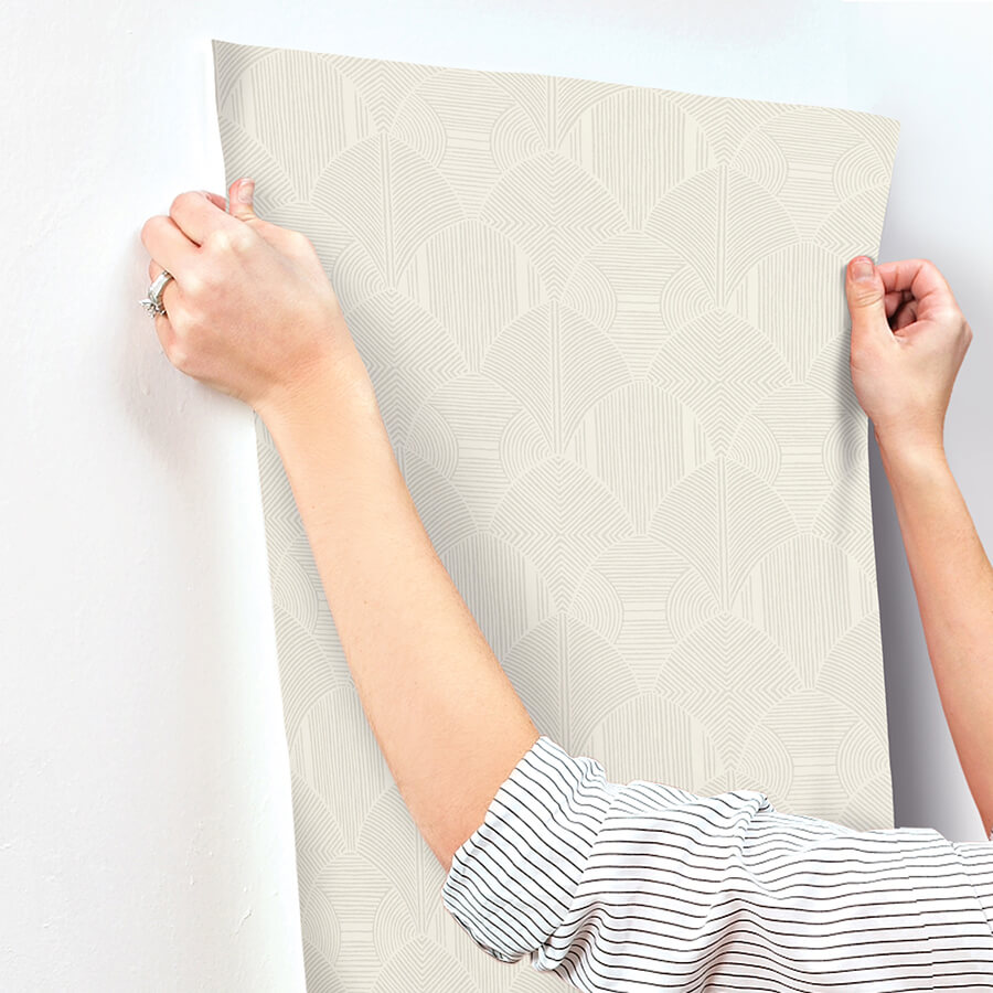 York Wallcoverings. 4155-72805 - Meyberg Ivory Geometric Wallpaper - by ...